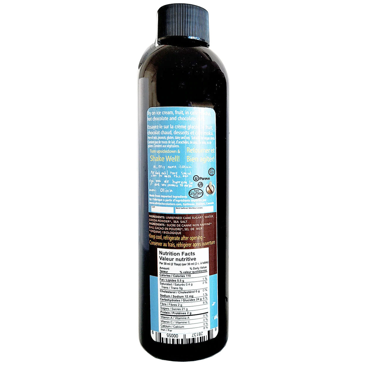 Olivia Chocolate Vegan Syrup - JoJo CoCo Chocolate